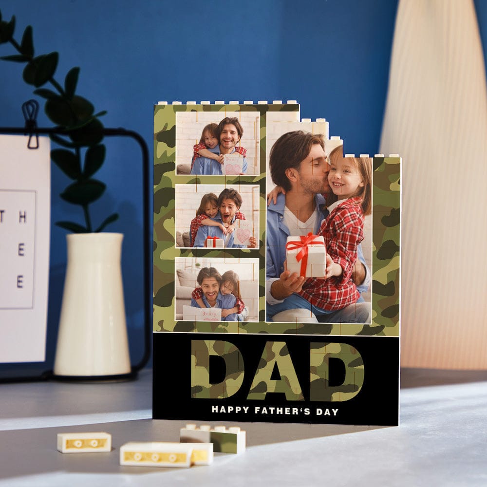 Custom Building Block Puzzle Vertical Camouflage Building Photo Brick ...