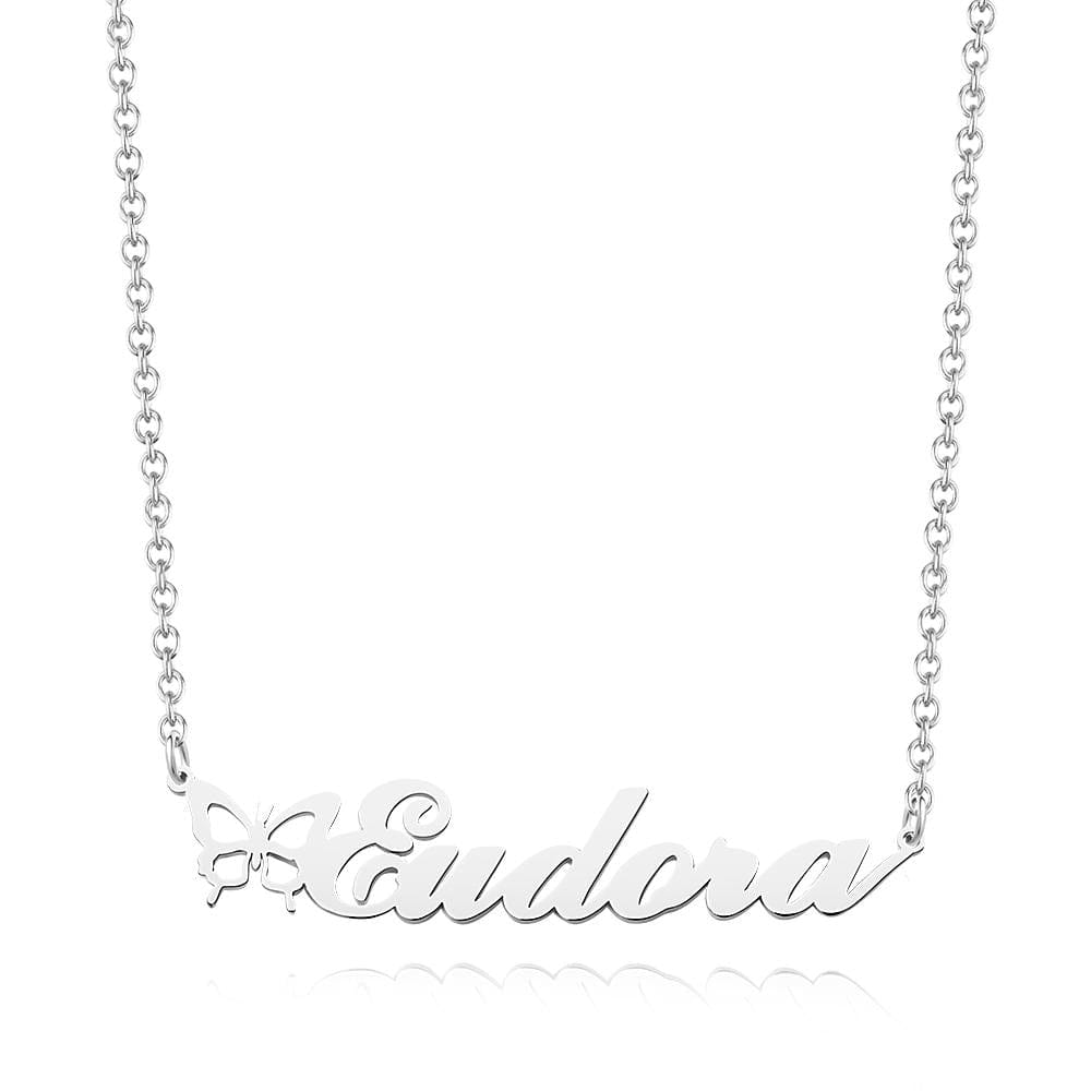Name Necklace With Butterfly Personalized Pretty Name Necklace Unique ...