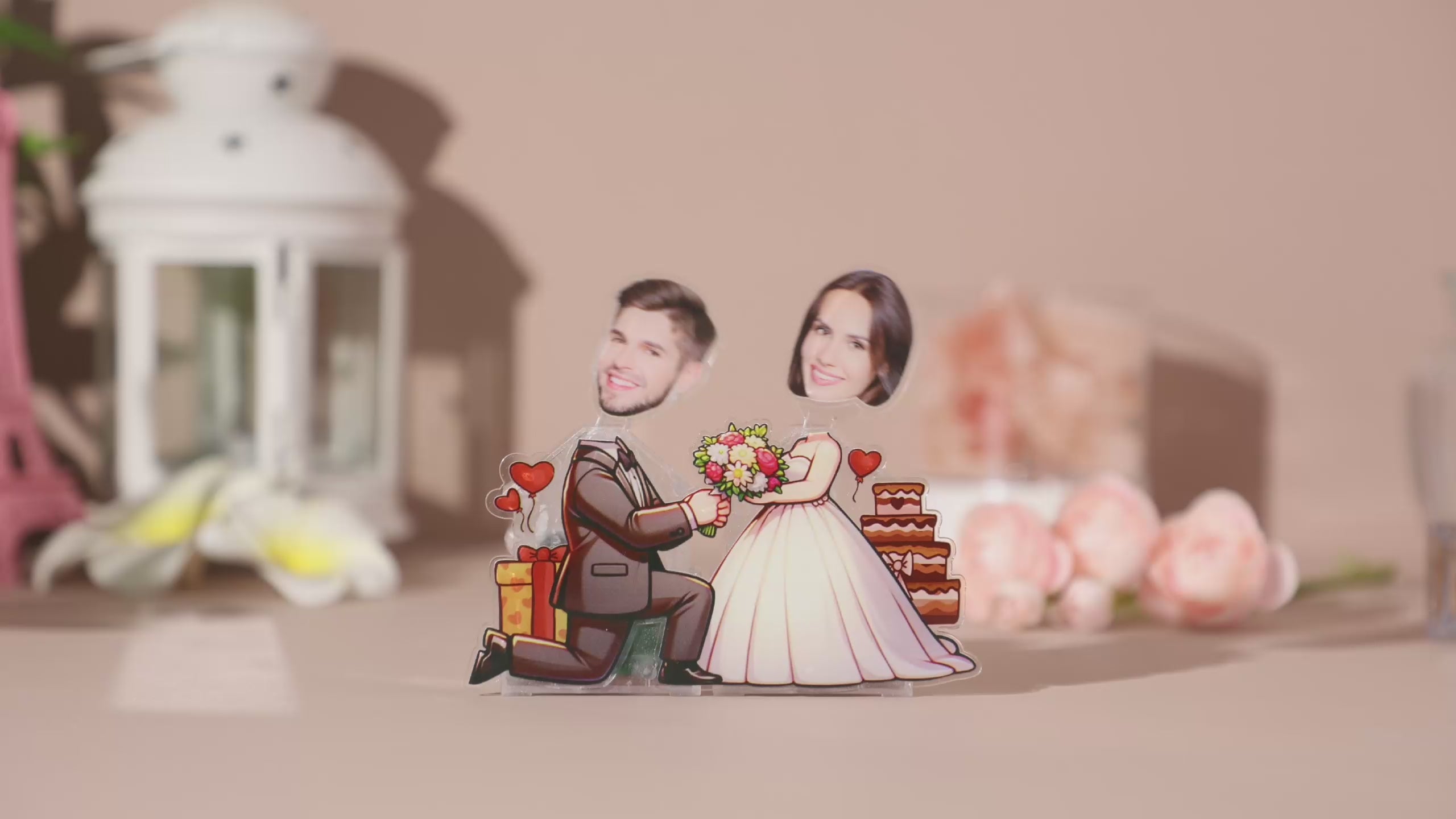 Personalized Face Shaking Head Standee Wedding Gift for Couple – DiyGiftly